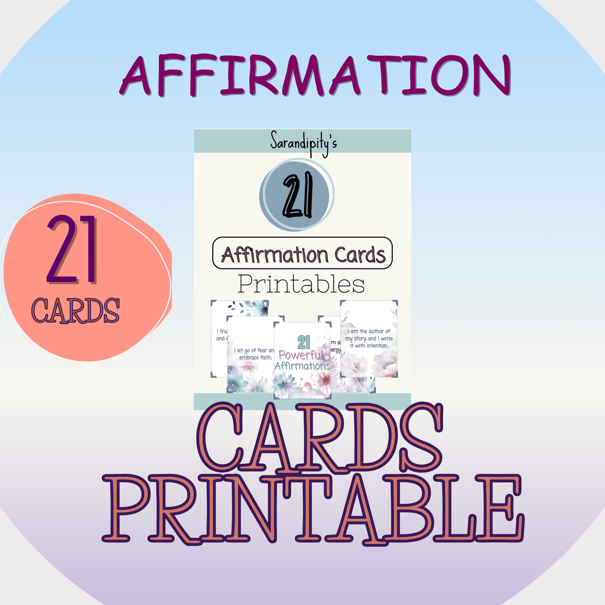 💖 Printable Affirmation Cards – 21 Uplifting Reminders to Support Your ...