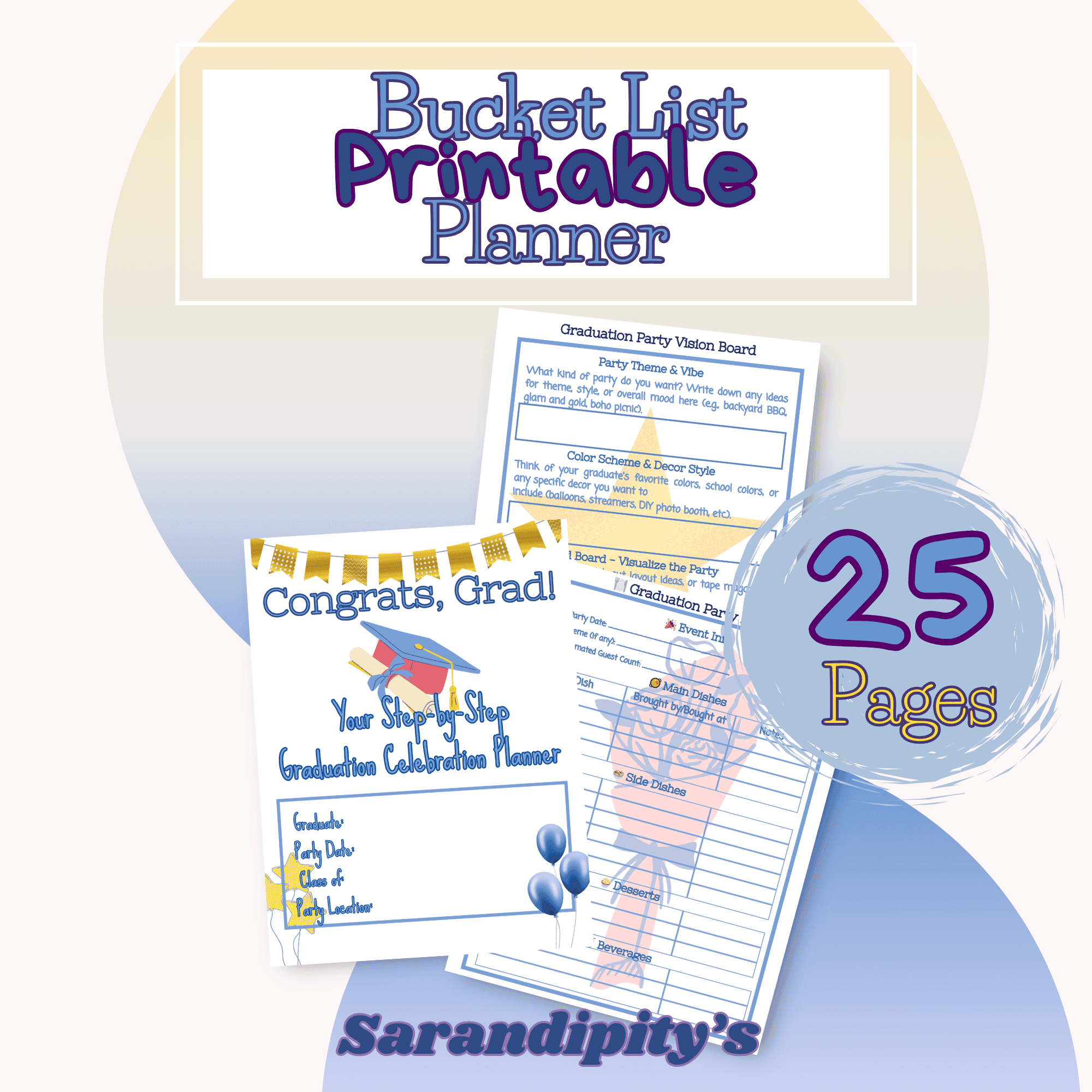 🎓 Graduation Party Planner – Printable PDF - Sarandipity's