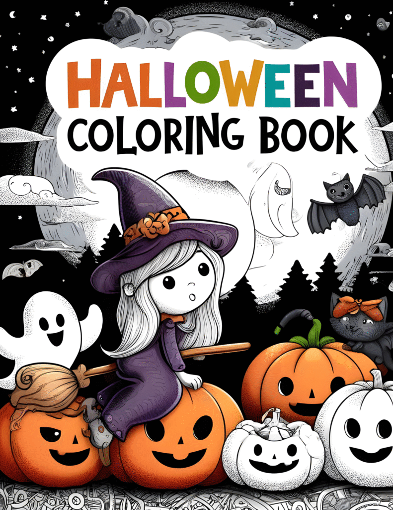 👻Cute Printable Halloween Character Coloring Book – 20 Pages ...